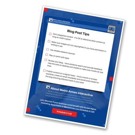 Blog Post Checklist | Metro Annex Interactive